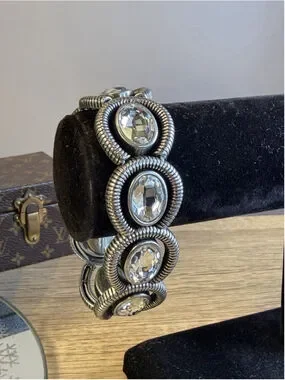 Lia Sophia | Jewelry | Lia Sophia Coil Clear Cut Crystals Silver Tone ...